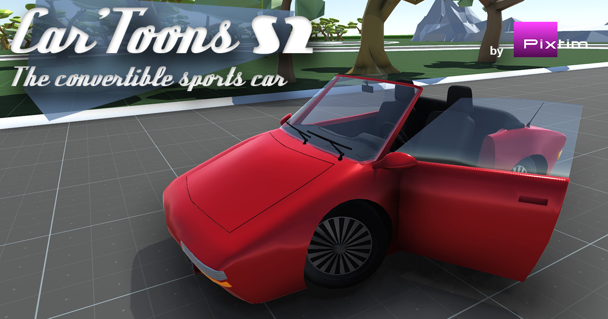 Car'Toons S2 _ The convertible sports car | 3D Land | Unity Asset Store