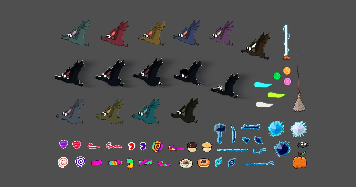 Bat 2D & Halloween game props | 2D Characters | Unity Asset Store