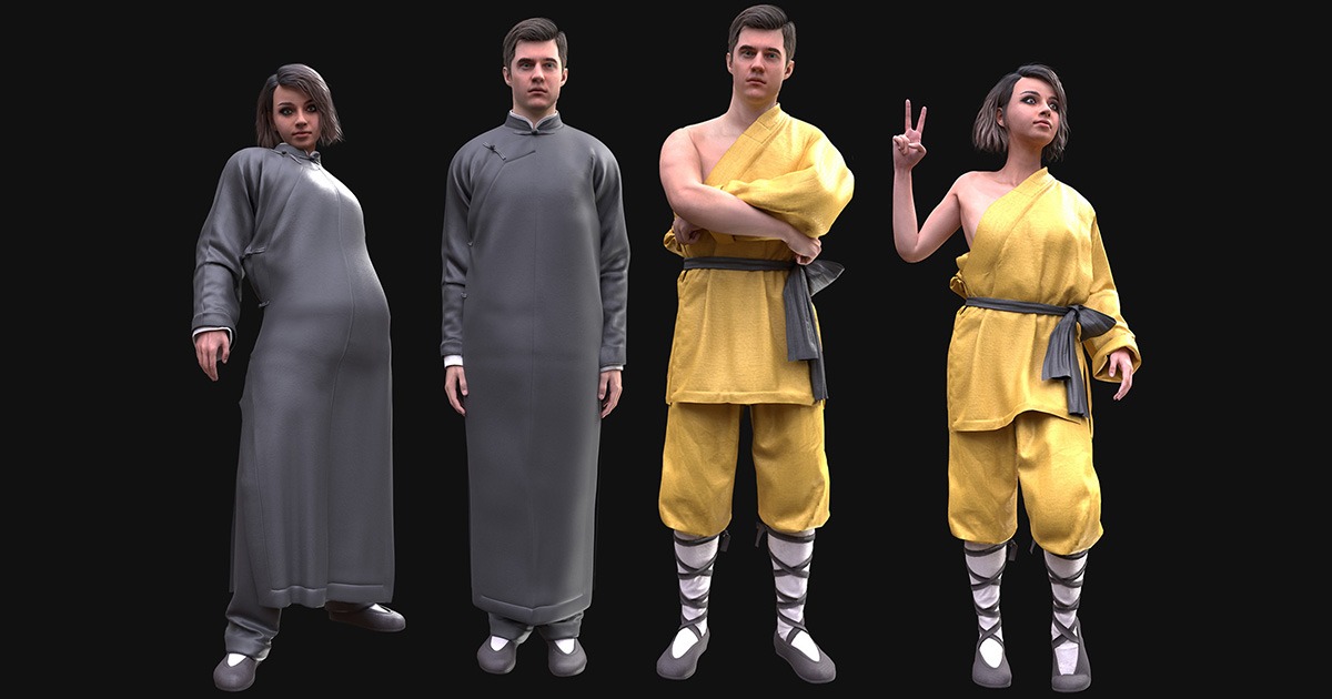 Collection 53 - Man/Woman in Martial Outfits - Rigged | 3D Characters | Unity Asset Store