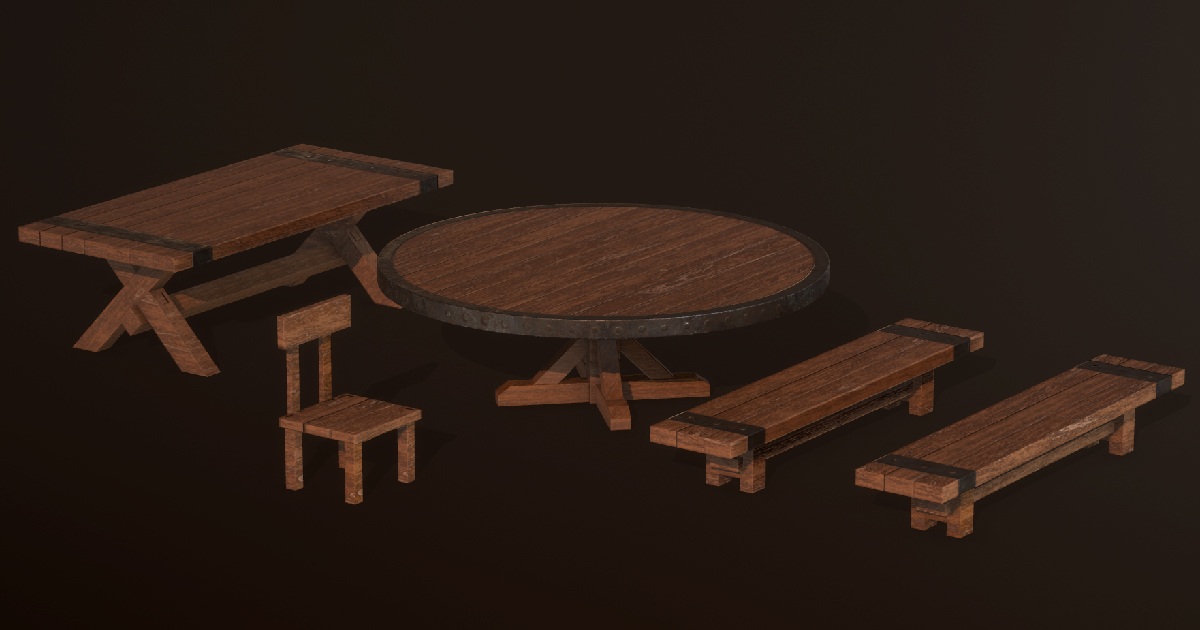 Old Wooden Tables | 3D Fantasy | Unity Asset Store