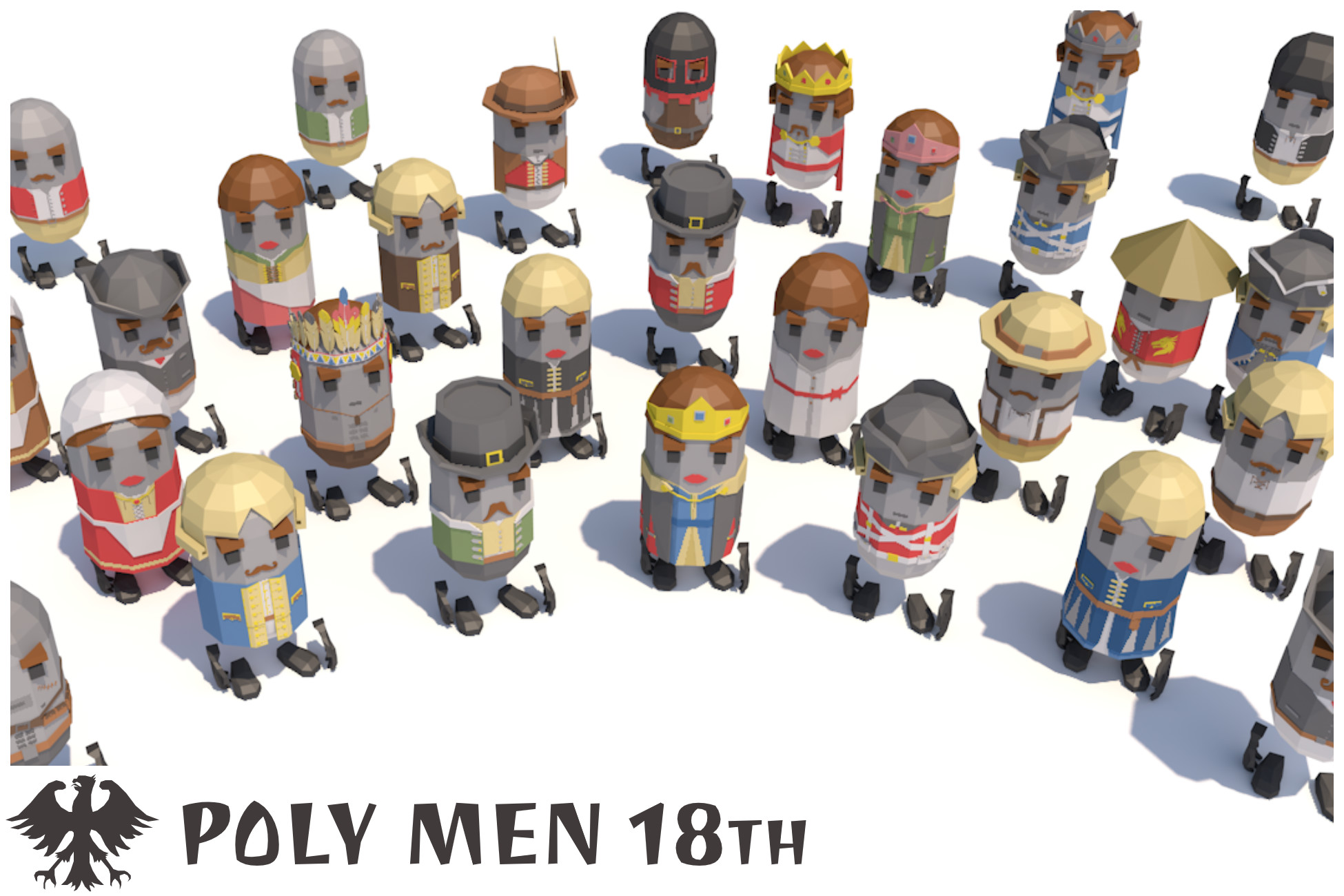Low poly people of the 18th century | 3D Characters | Unity Asset Store
