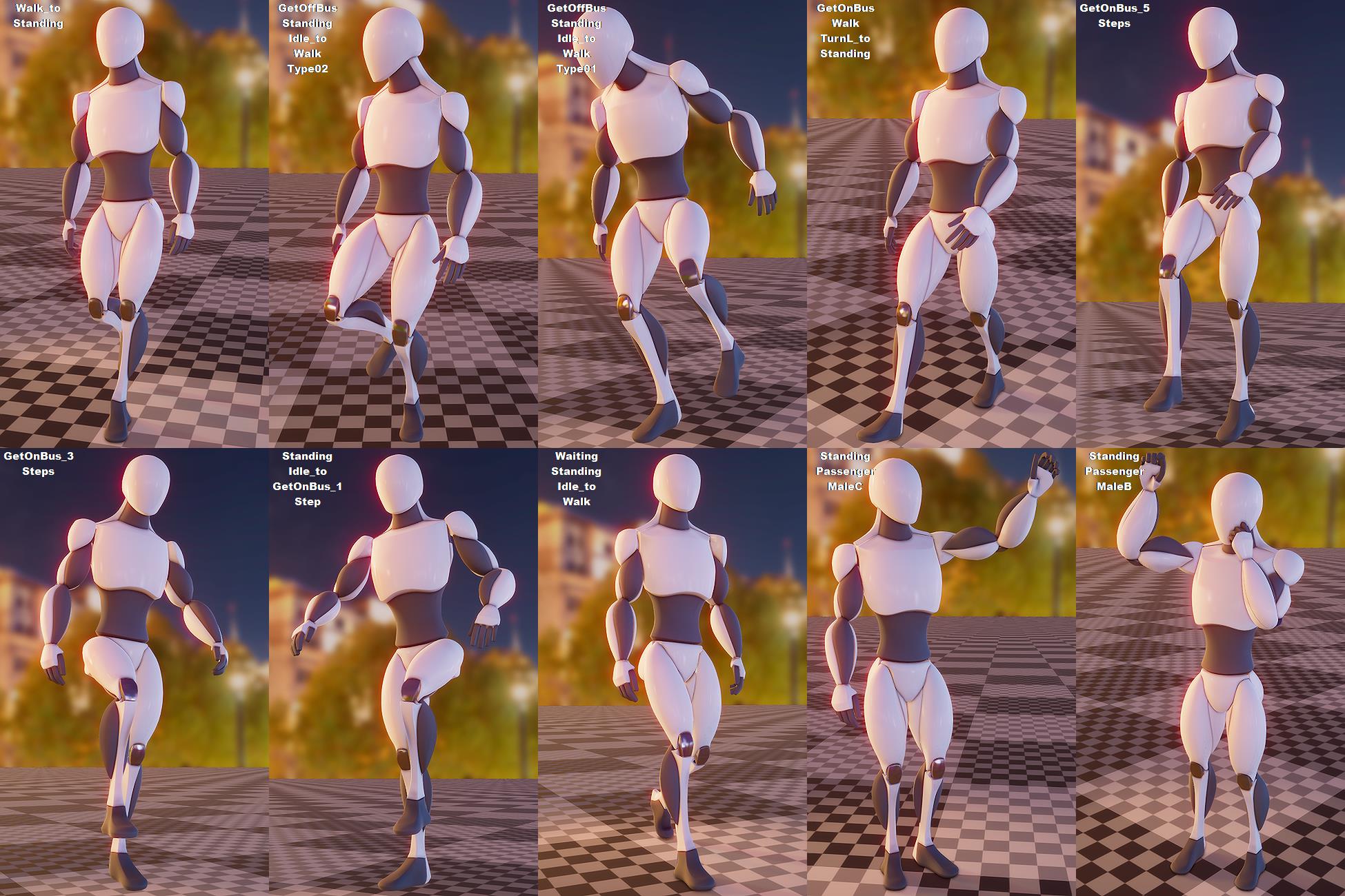 AA Bus Animations Package | 3D Animations | Unity Asset Store