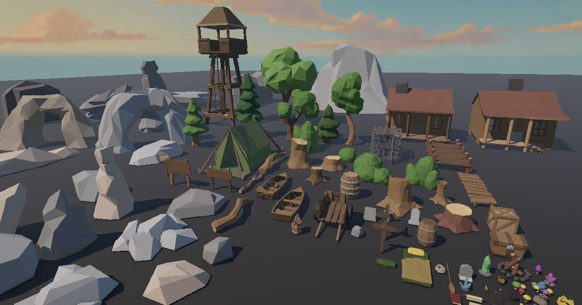 Meadow Forest Props - Low Poly Model Pack | 3D Props | Unity Asset Store