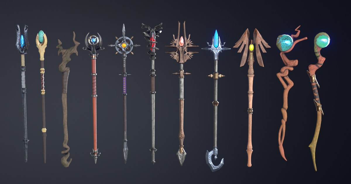 Fantasy Staff Set 05 | 3D Weapons | Unity Asset Store