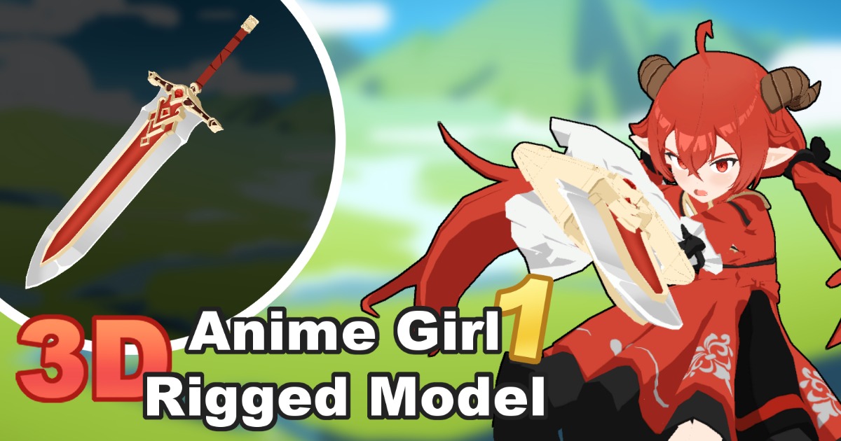 Anime Girl 1 Rigged 3DModel | Characters | Unity Asset Store