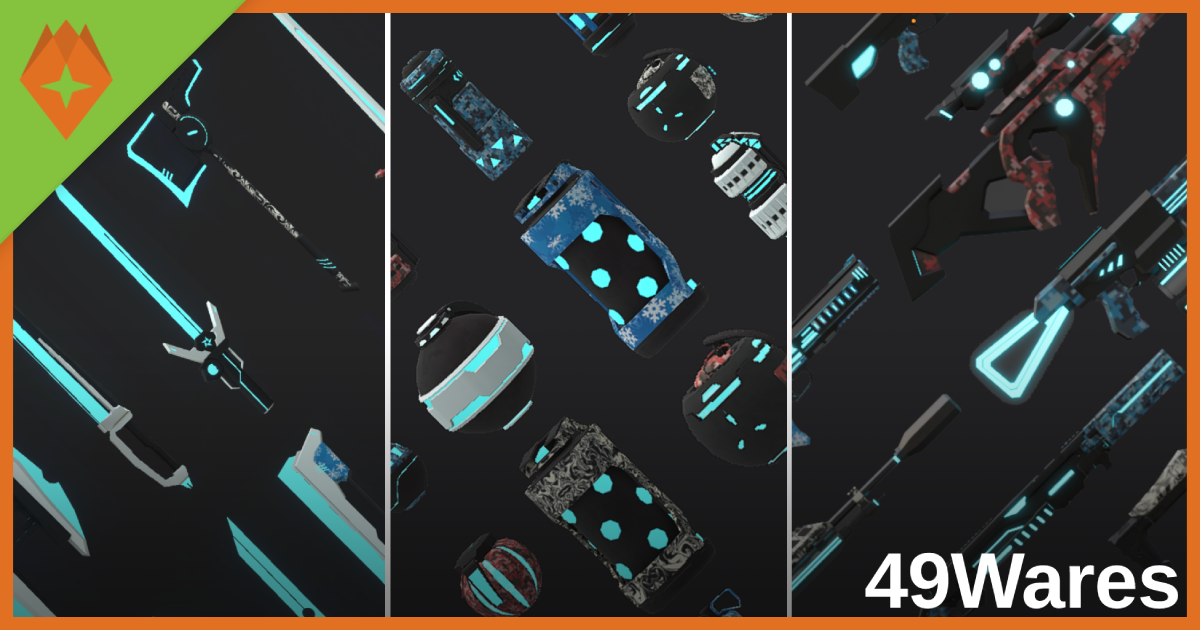 LowPolyStyle Sci-Fi Weapons with 5 Skins/Textures - Complete Bundle ...