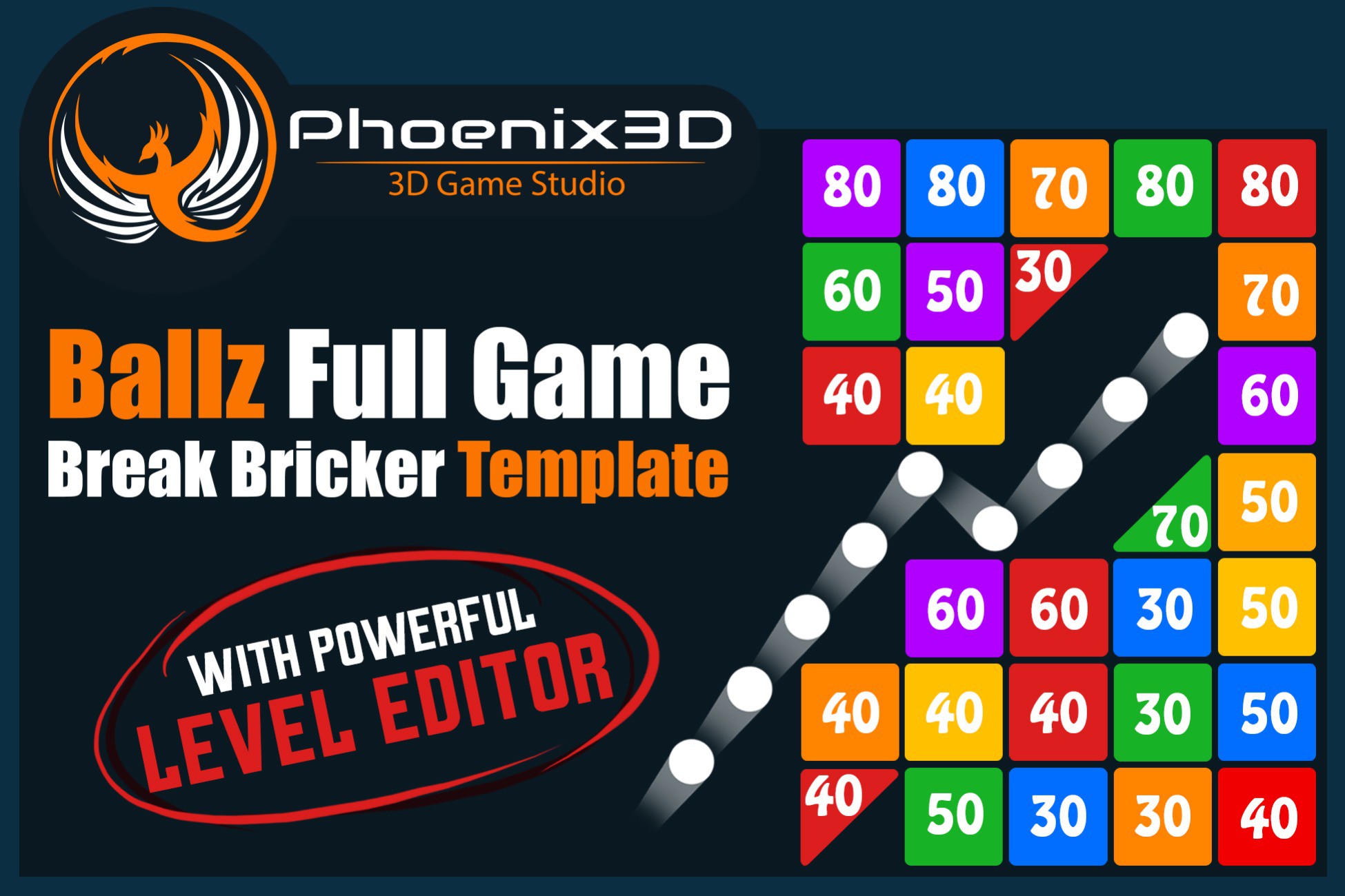 Ballz Full Game With Level Editor (Break Bricker Template) | Packs | Unity Asset Store