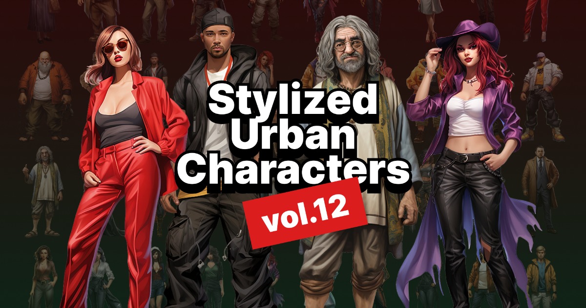 Unique stylized urban civilian characters portraits hand paint full ...