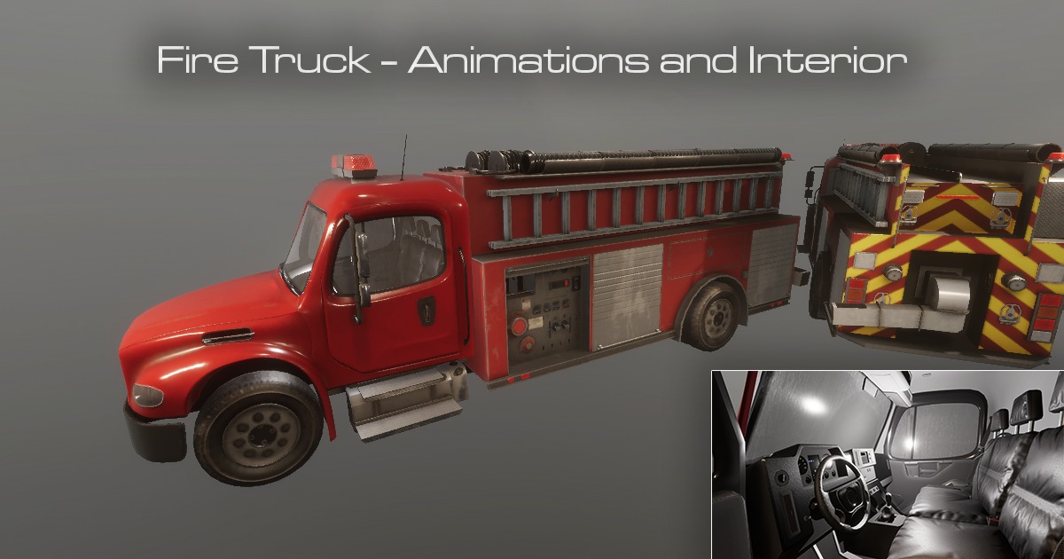 Fire Truck - Animations and Interior | 3D Vehicles | Unity Asset Store