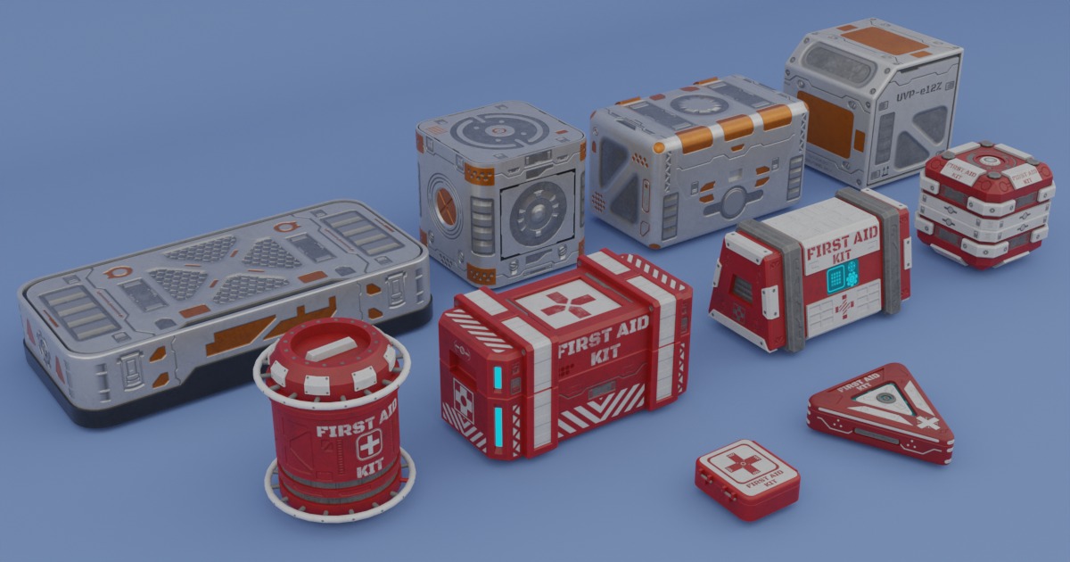10 scifi boxs | 3D Sci-Fi | Unity Asset Store