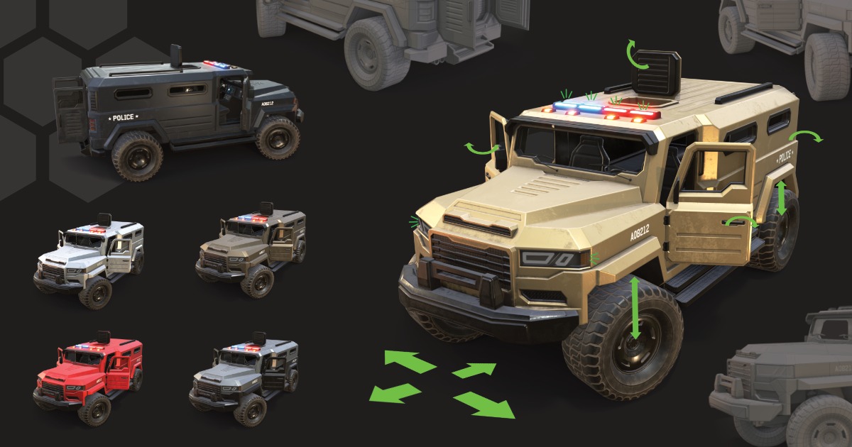 APC Military Police Vehicle Physics | 3D 汽车 | Unity Asset Store