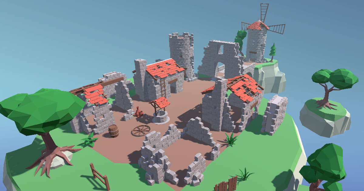 Polygonal Medieval Town and Castle Ruins | 3D Historic | Unity Asset Store