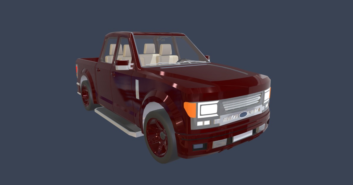 Modern Pickup Truck 2 (Low Poly) | 3D Land | Unity Asset Store