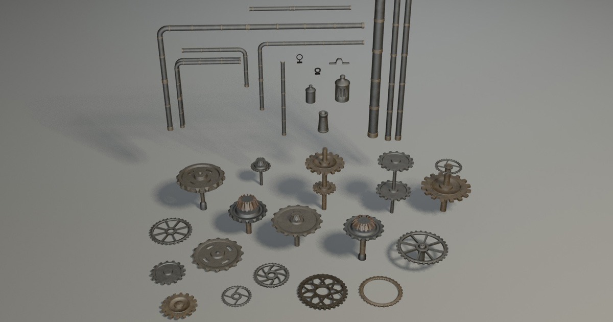 Gears and tubes | 3D Industrial | Unity Asset Store