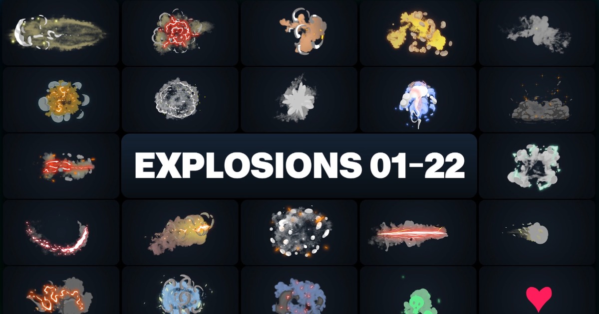 Advanced Explosions Pack 1-22 | 2D Textures & Materials | Unity Asset Store