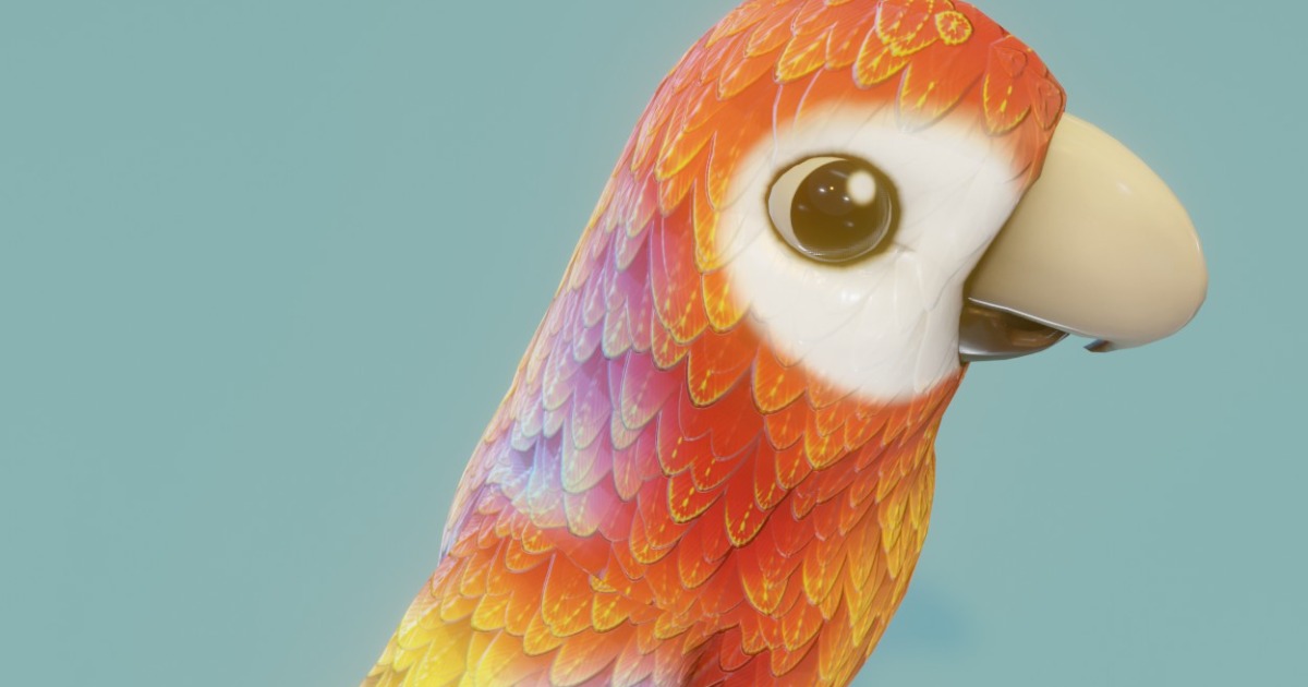 Cartoon Ara Parrot Red-Yellow-Blue Rigged 3D Model | Characters | Unity ...