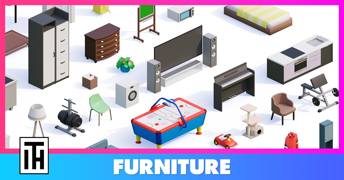 Furniture FREE - Low Poly Asset Pack by ithappy | 3D Furniture | Unity ...
