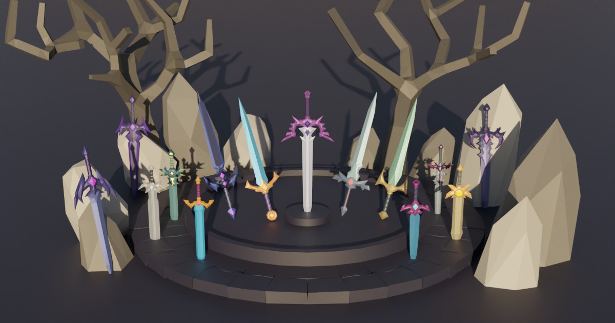 Lowpoly Fantasy Swords | 3D Weapons | Unity Asset Store