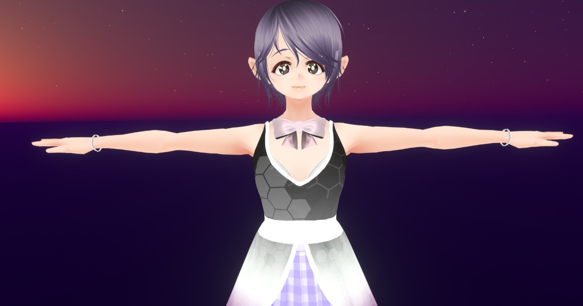 Cute Anime Girl Game Ready Low poly 3D model - Sumi | 3D キャラクター | Unity ...