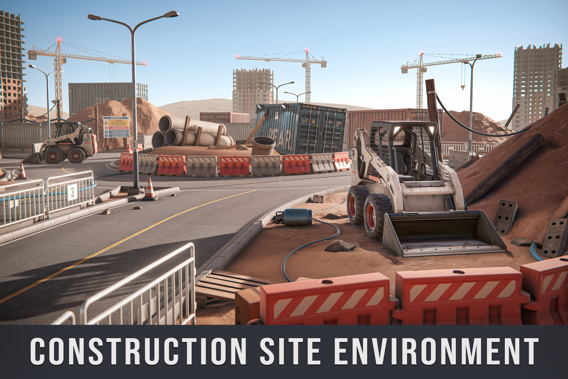 Construction Site Environment Vol. 1 - Road | 3D Industrial | Unity ...