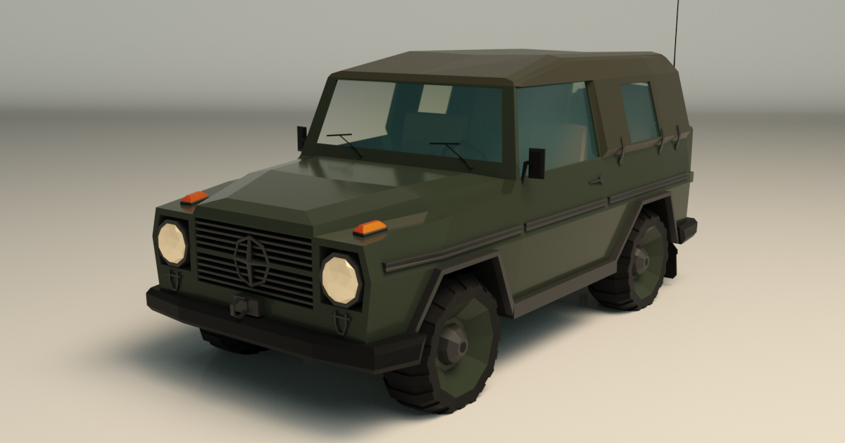 Low Poly Military Jeep 02 | 3D Land | Unity Asset Store