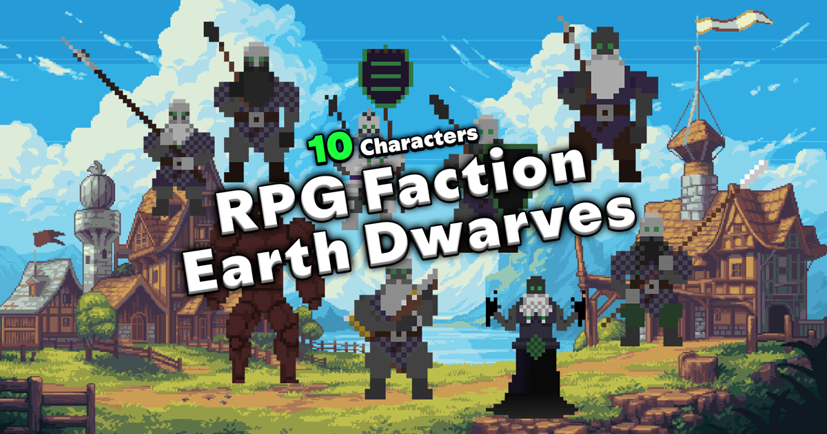 Pixel 2D RPG Character Mega Pack (Faction Earth Dwarves) | 2D ...