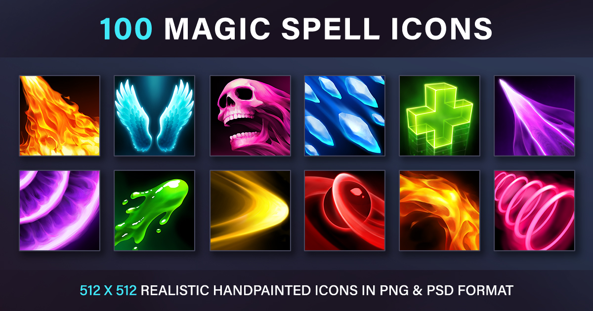 Magic Spell And Ability Icons | 2D Icons | Unity Asset Store