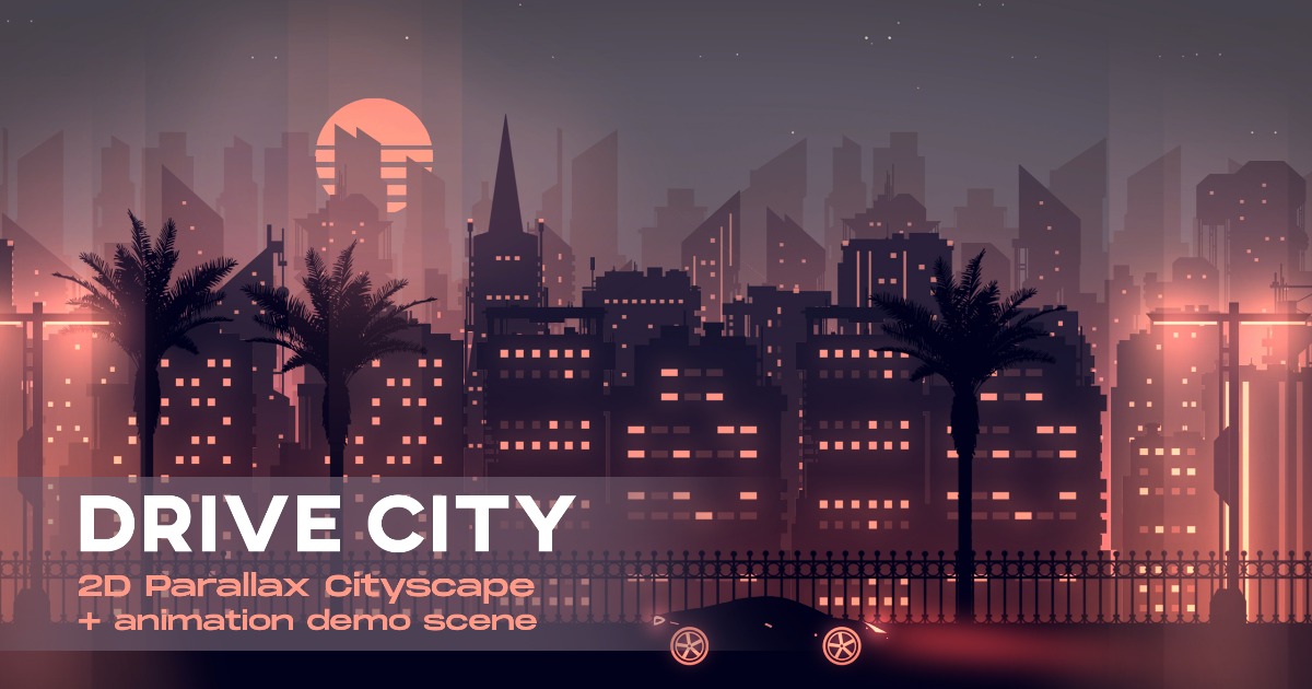 Drive City / 2D Cityscape | 2D Environments | Unity Asset Store
