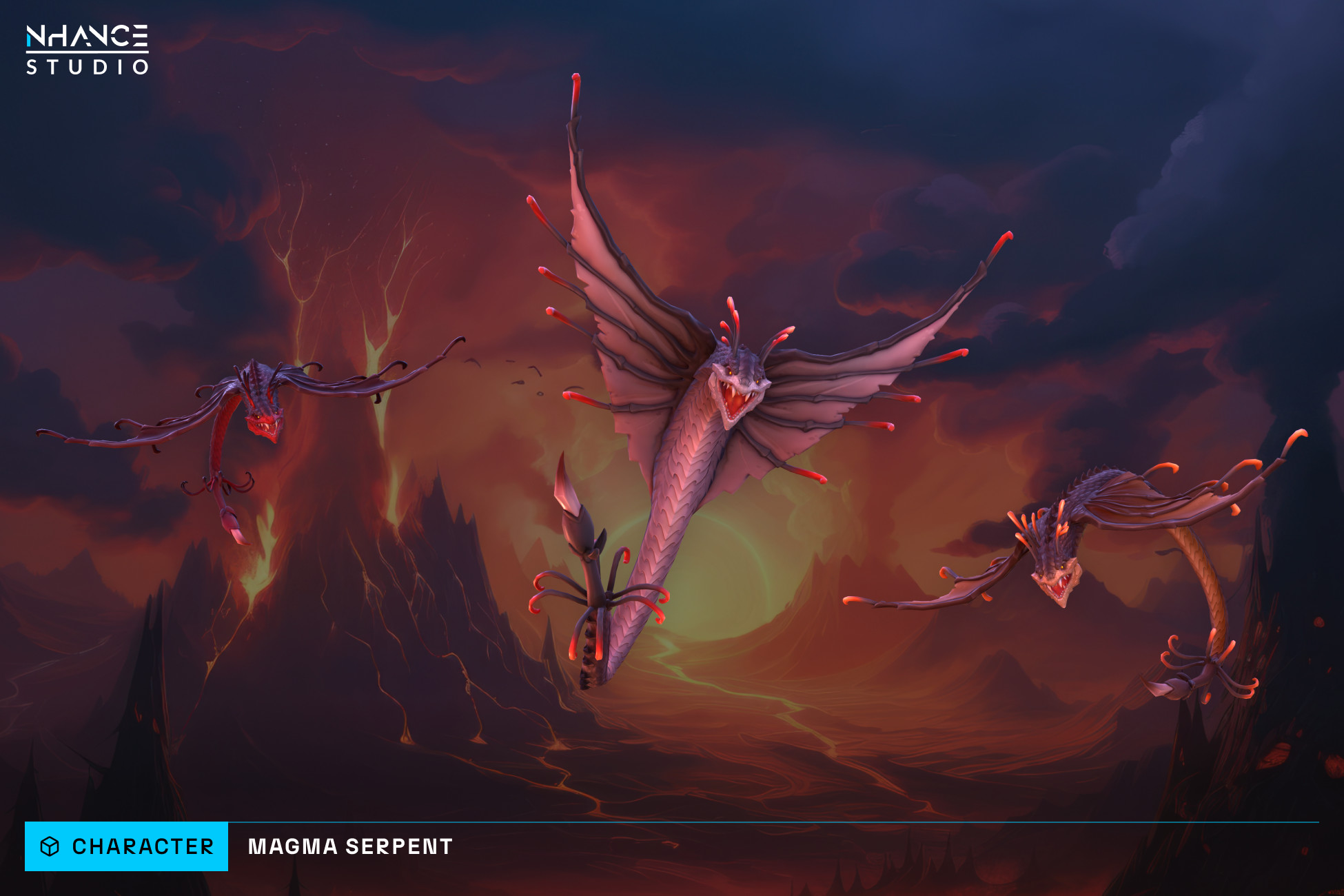 Stylized Fantasy Magma Serpent | 3D Animals | Unity Asset Store