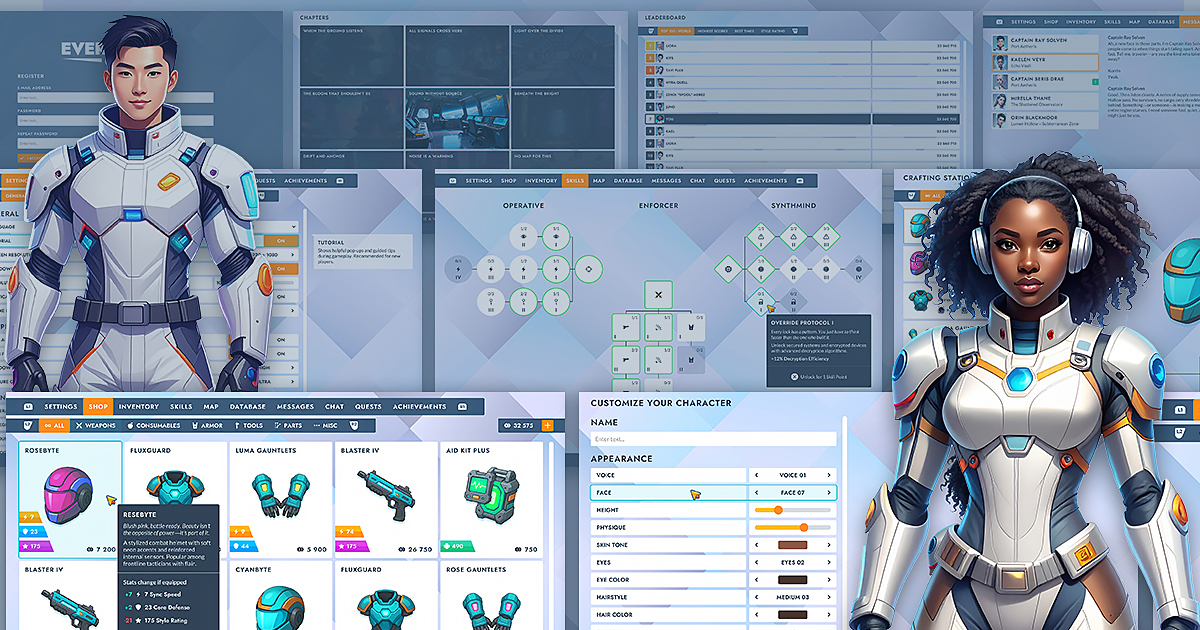 Everwatch GUI - Sci-Fi Complete Game UI Pack + sources | 2D GUI | Unity Asset Store
