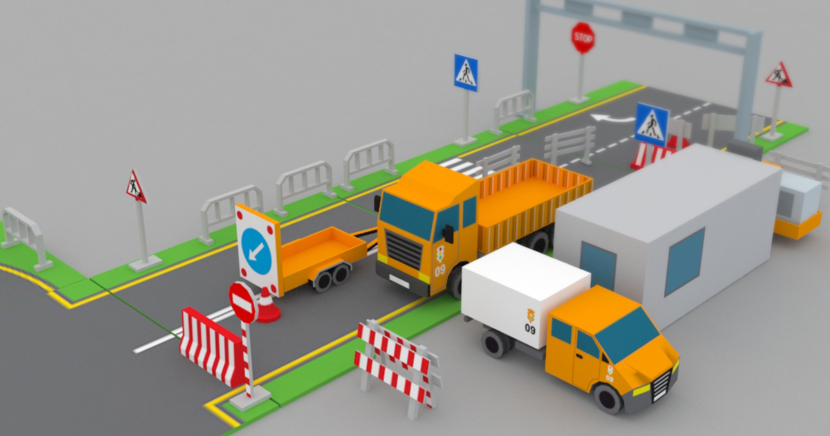 Great vehicles low poly scene | 3D Land | Unity Asset Store