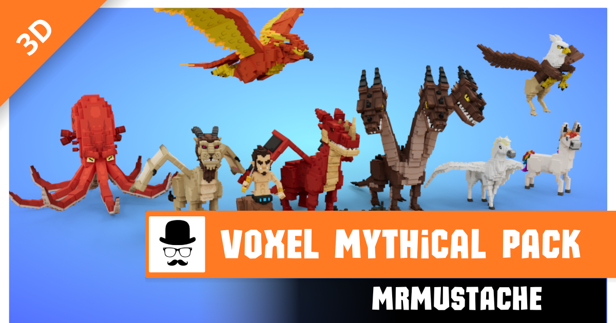 Voxel Mythical Creatures Pack | 3D Creatures | Unity Asset Store