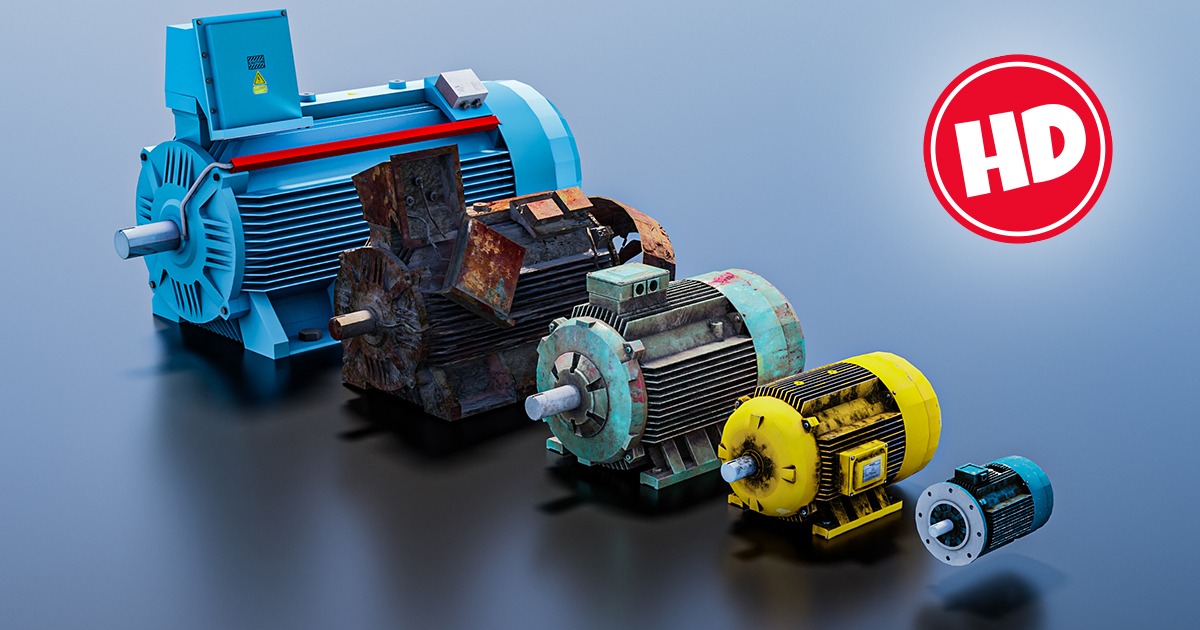 Megapoly.Art - Electric Motors | 3D Industrial | Unity Asset Store