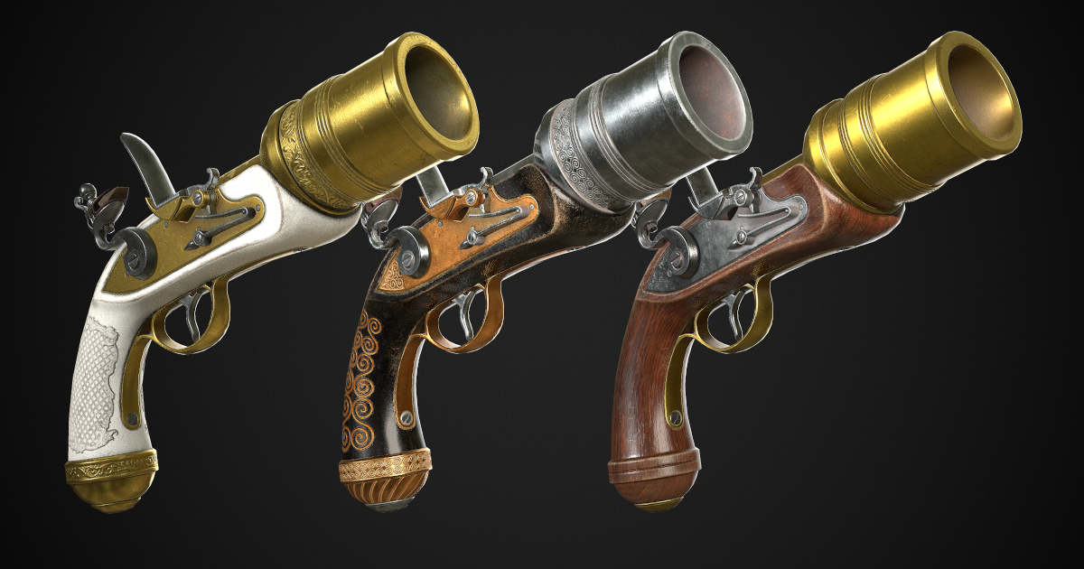 Flintlock Grenade Launcher 01 - 3 skins | 3D Guns | Unity Asset Store