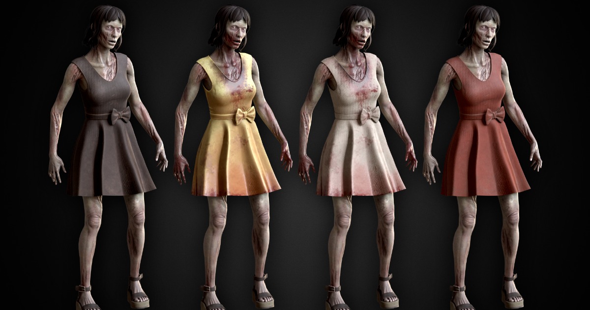 Female Zombie Dress | 3D Humanoids | Unity Asset Store