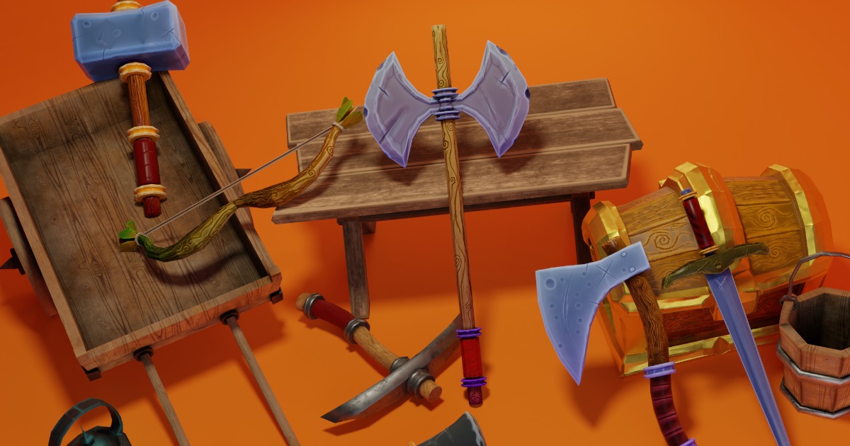 Stylized Medieval Package v.1 | 3D Weapons | Unity Asset Store