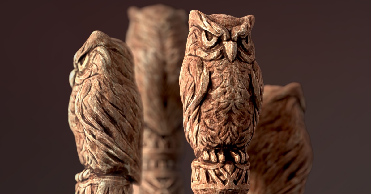 Wooden Totem Owl Pole | 3D Props | Unity Asset Store