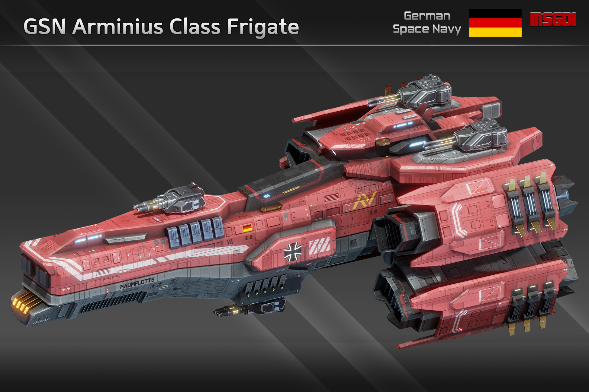 Spaceship GSN Arminius Class Frigate | 3D 우주 | Unity Asset Store