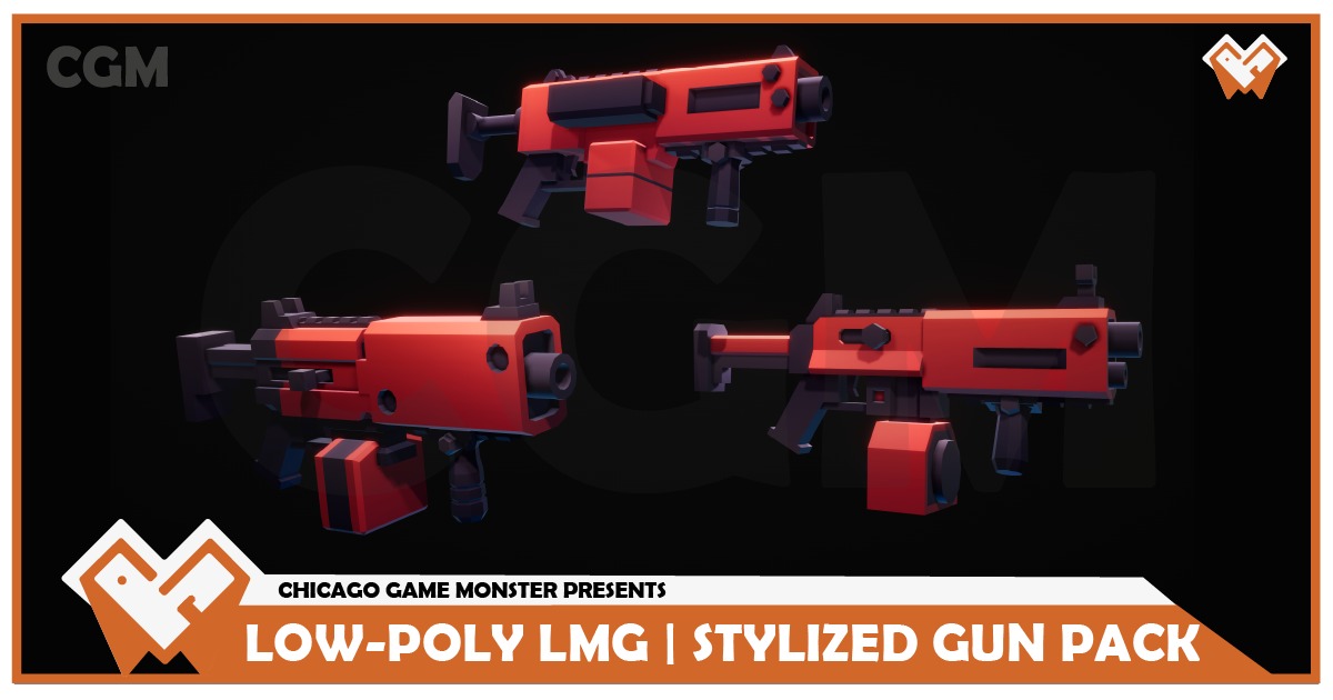 Low-Poly LMG | Stylized Gun Pack | 3D Guns | Unity Asset Store