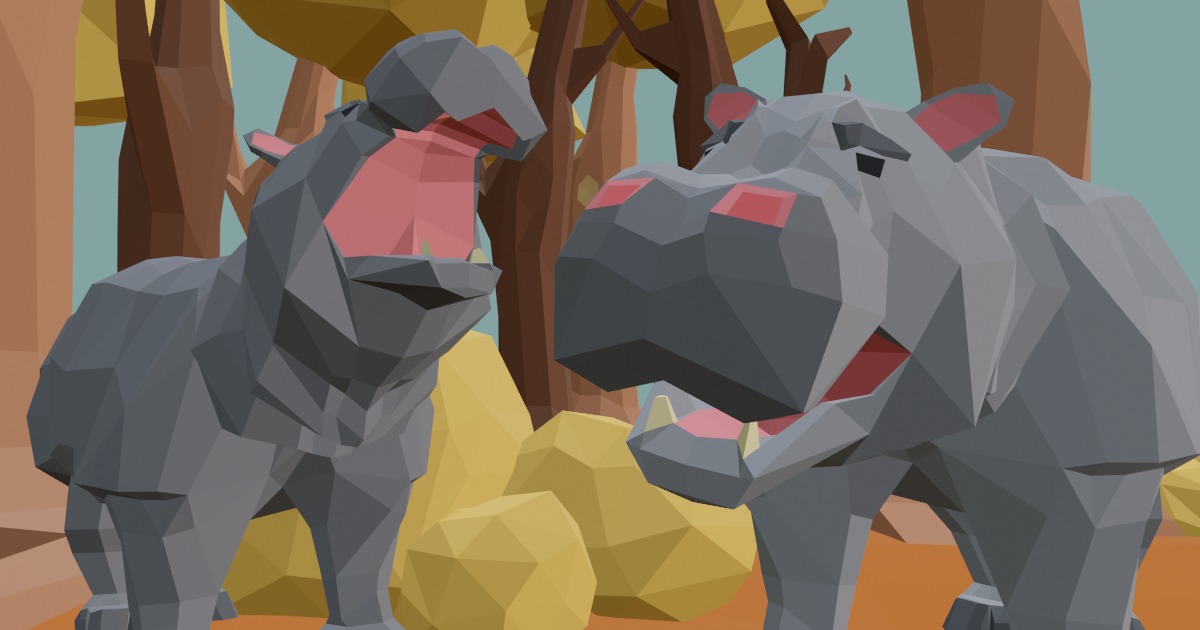 LOW POLY HIPPOS - Animated | Characters | Unity Asset Store