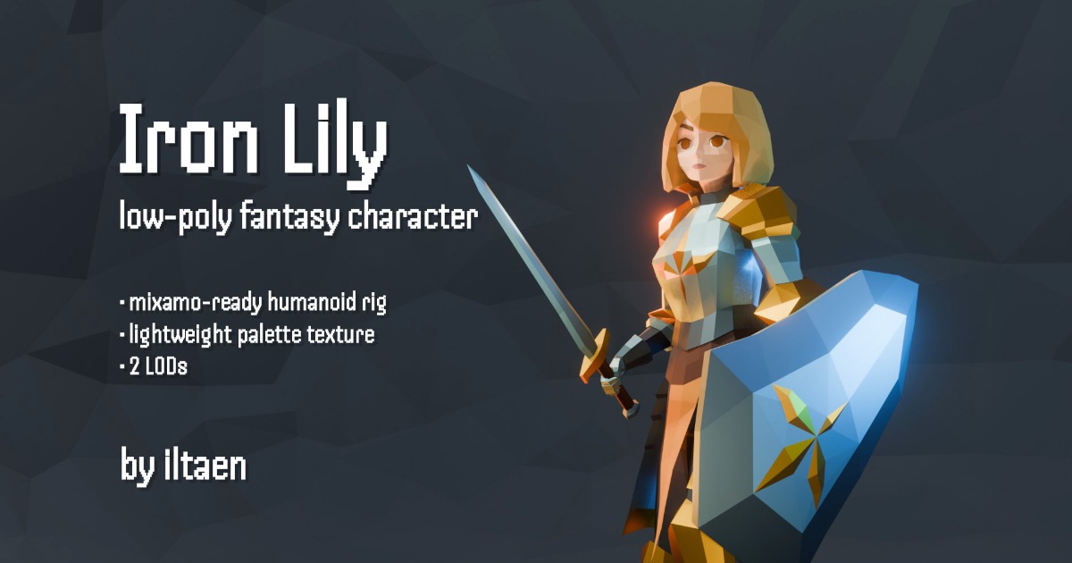 Iron Lily: low-poly fantasy character by iltaen | Characters | Unity ...