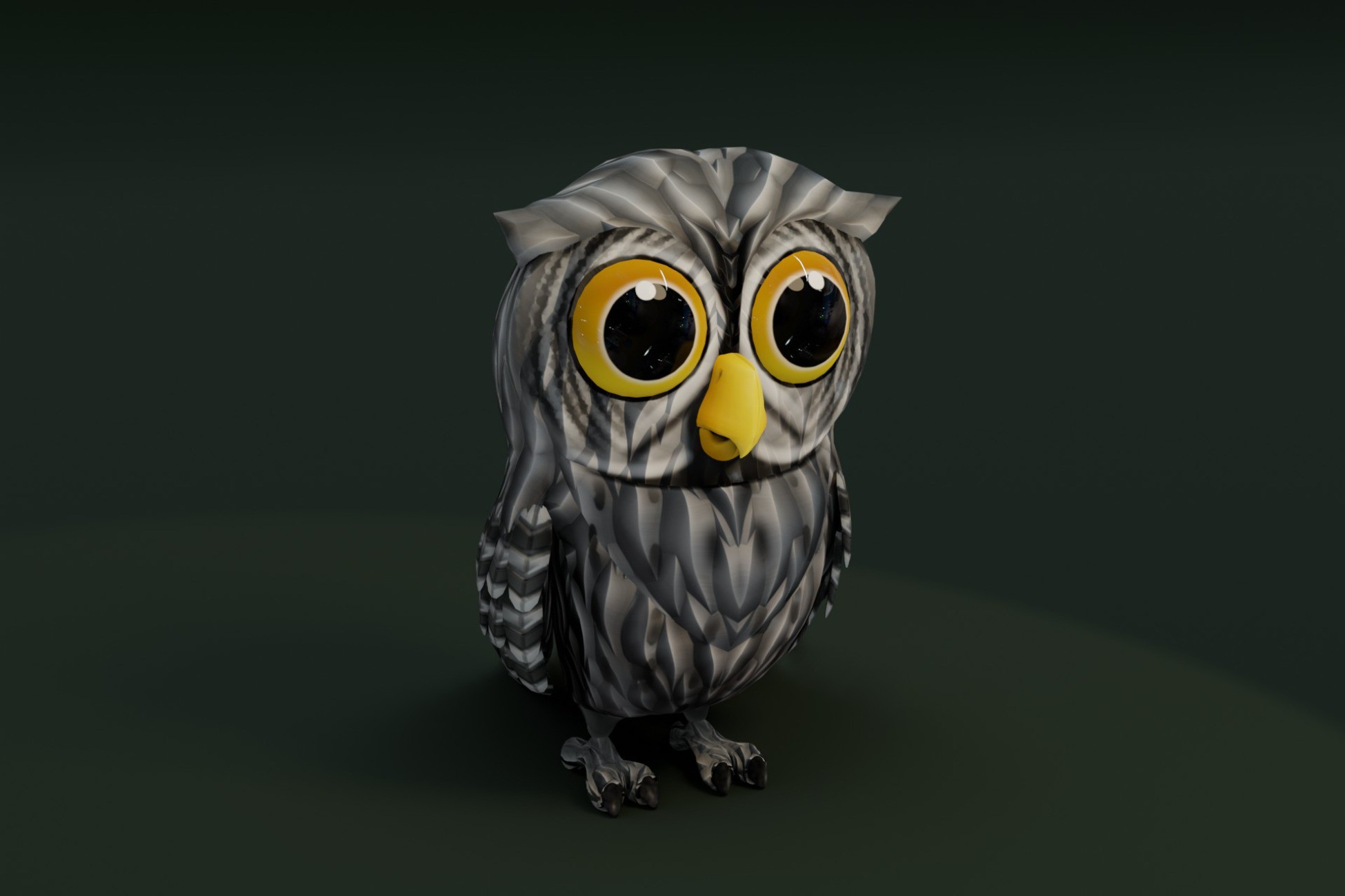 Cartoon Grey Owl Animated 3D Model | Characters | Unity Asset Store