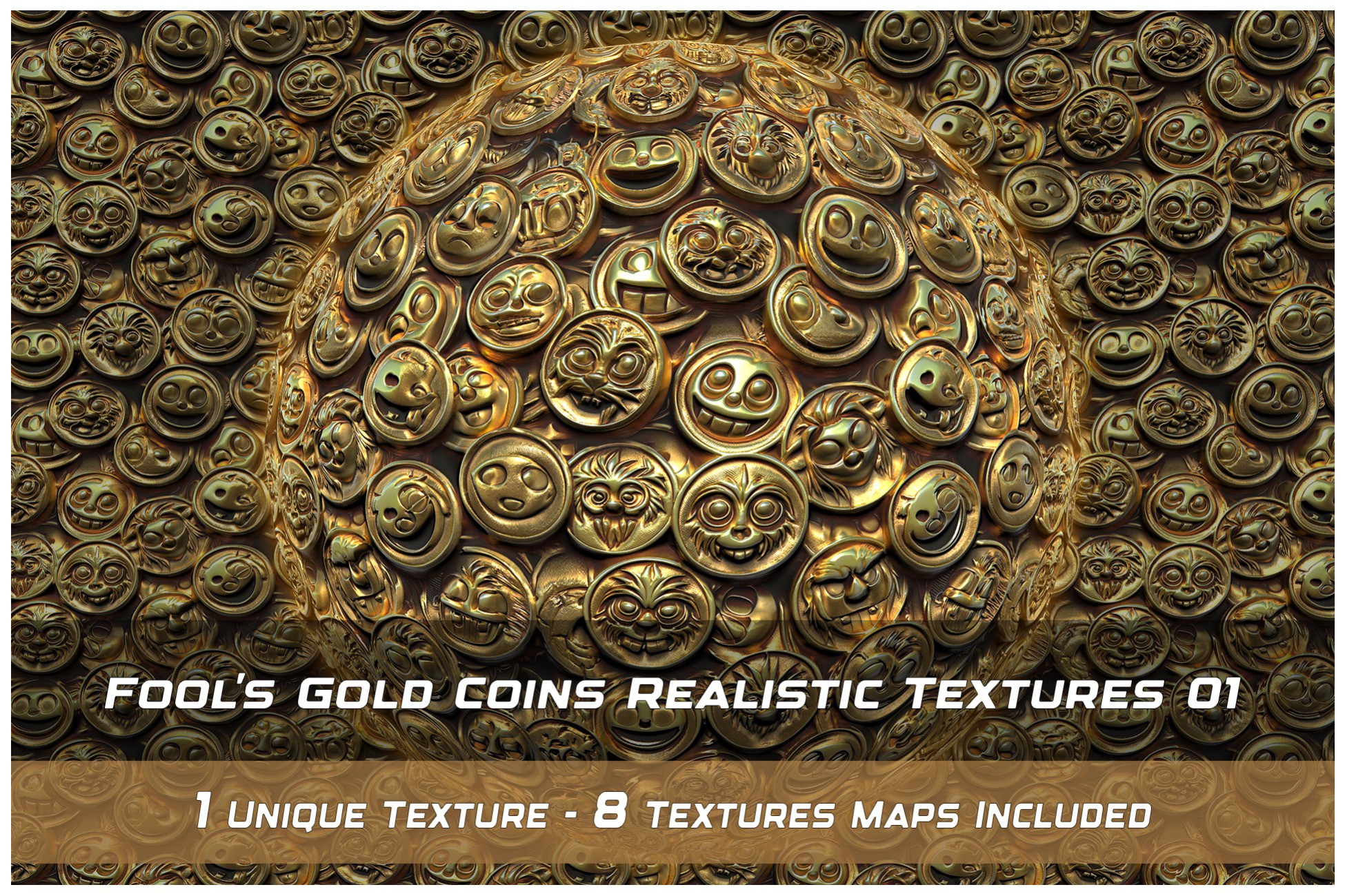 Fool's Gold Coins Realistic Textures 01 | 2D Textures & Materials ...