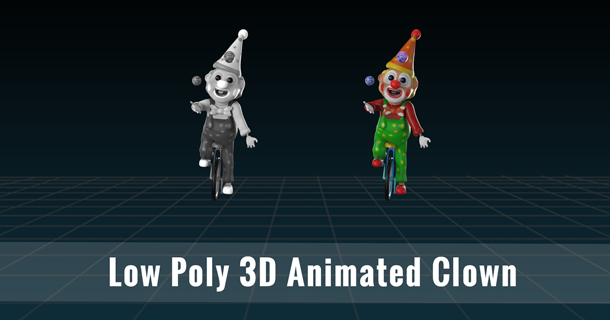 Low Poly 3D Animated Clown | 3D Characters | Unity Asset Store