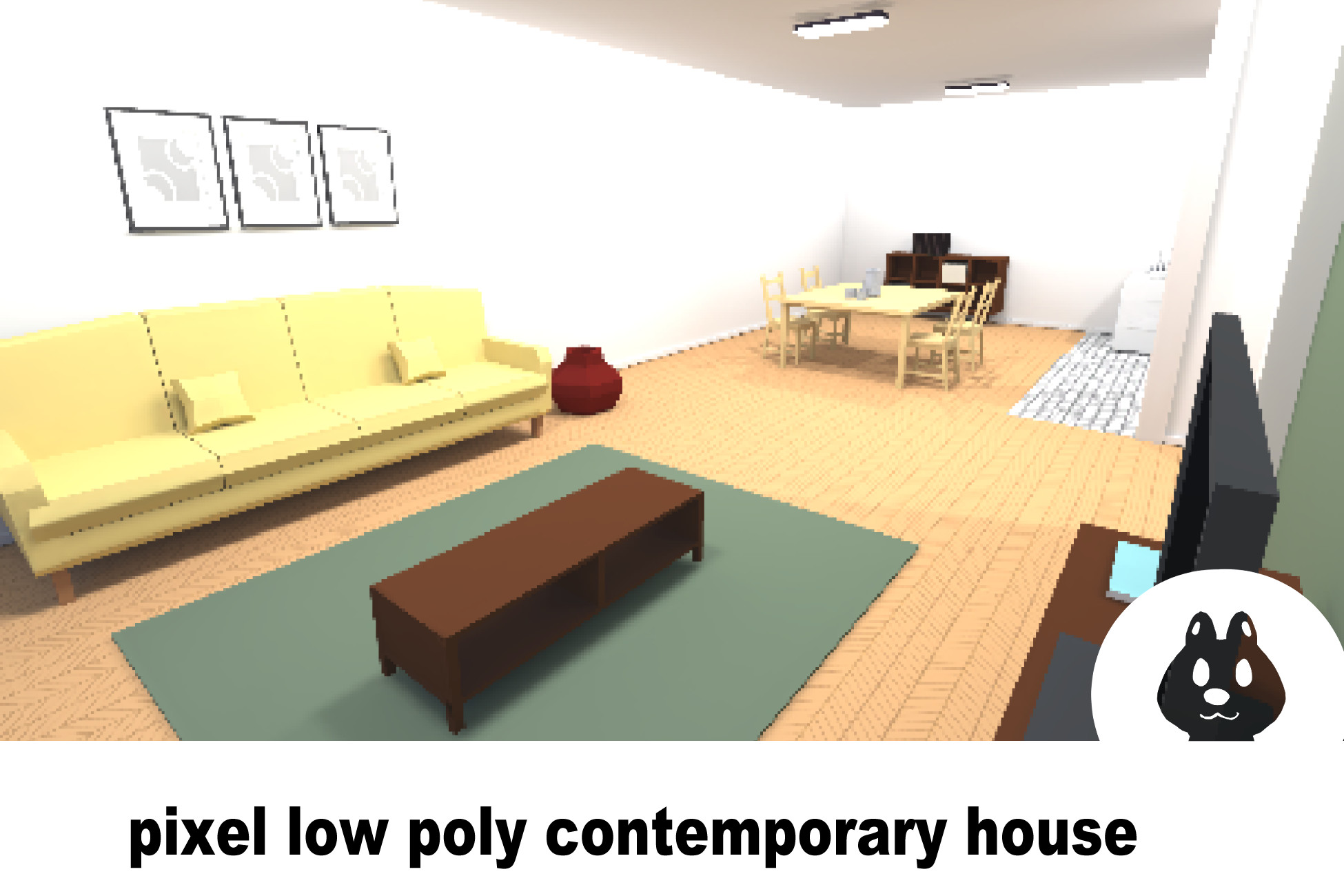 pixel low poly contemporary house(Modular) | 3D Urban | Unity Asset Store
