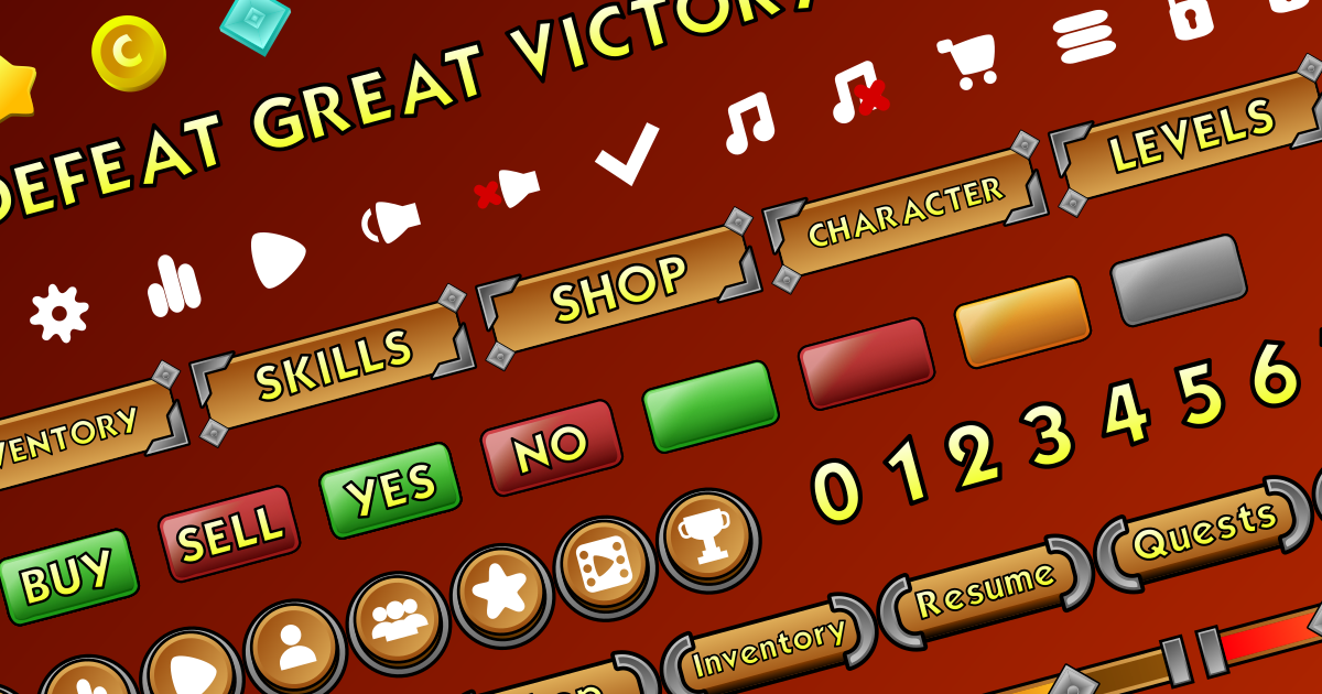 RPG&Fantasy Mobile GUI with Source Files | 2D GUI | Unity Asset Store
