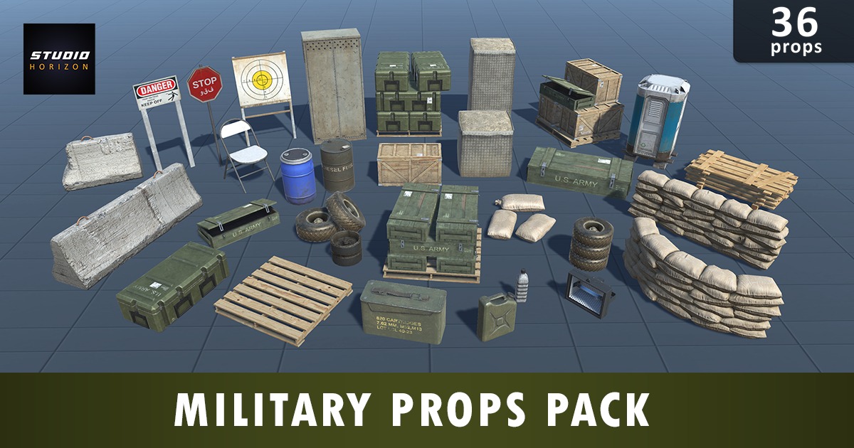 Military Props Pack - | 3D Props | Unity Asset Store
