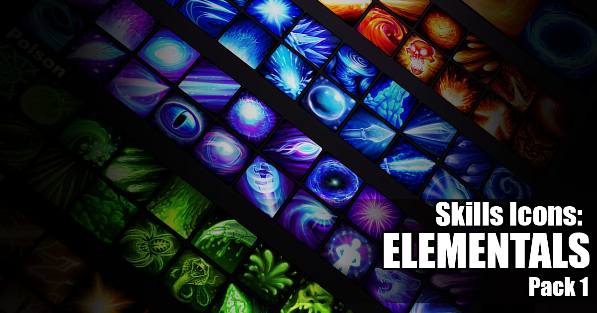 Skills Icons: Elementals. Pack 1 | Sprite Management | Unity Asset Store