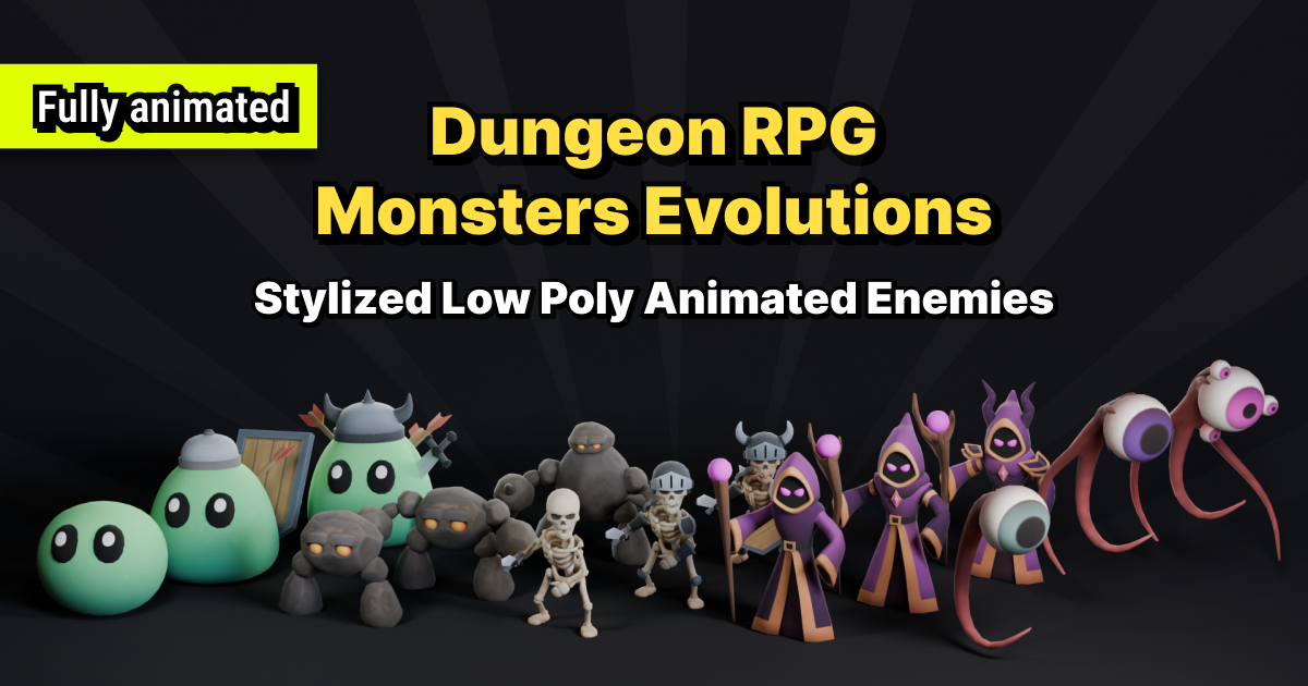 Dungeon RPG Monsters Evolutions - Stylized Low Poly Animated Enemies ...