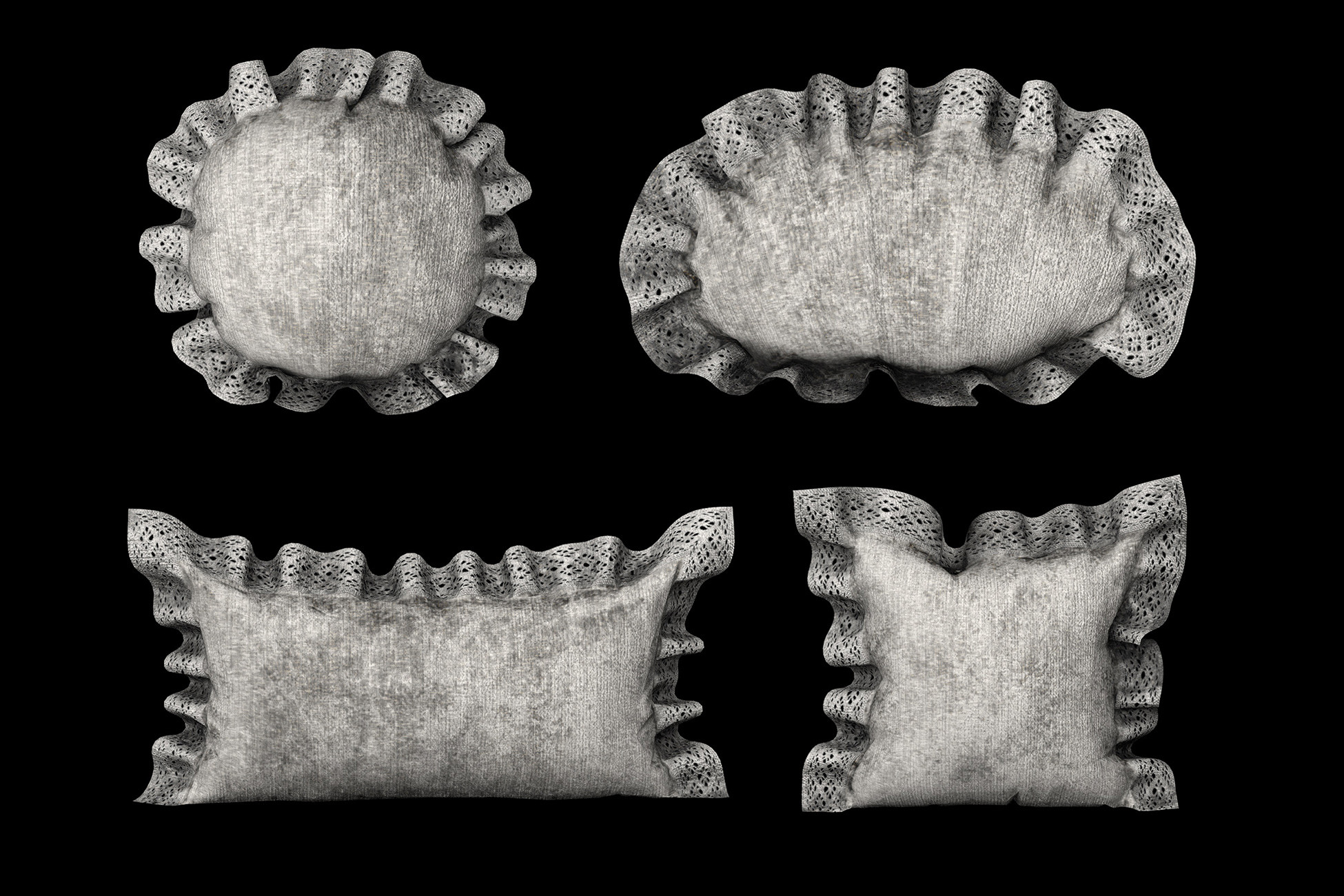 Vintage Pillows with Lace - LOD system | 3D Interior | Unity Asset Store